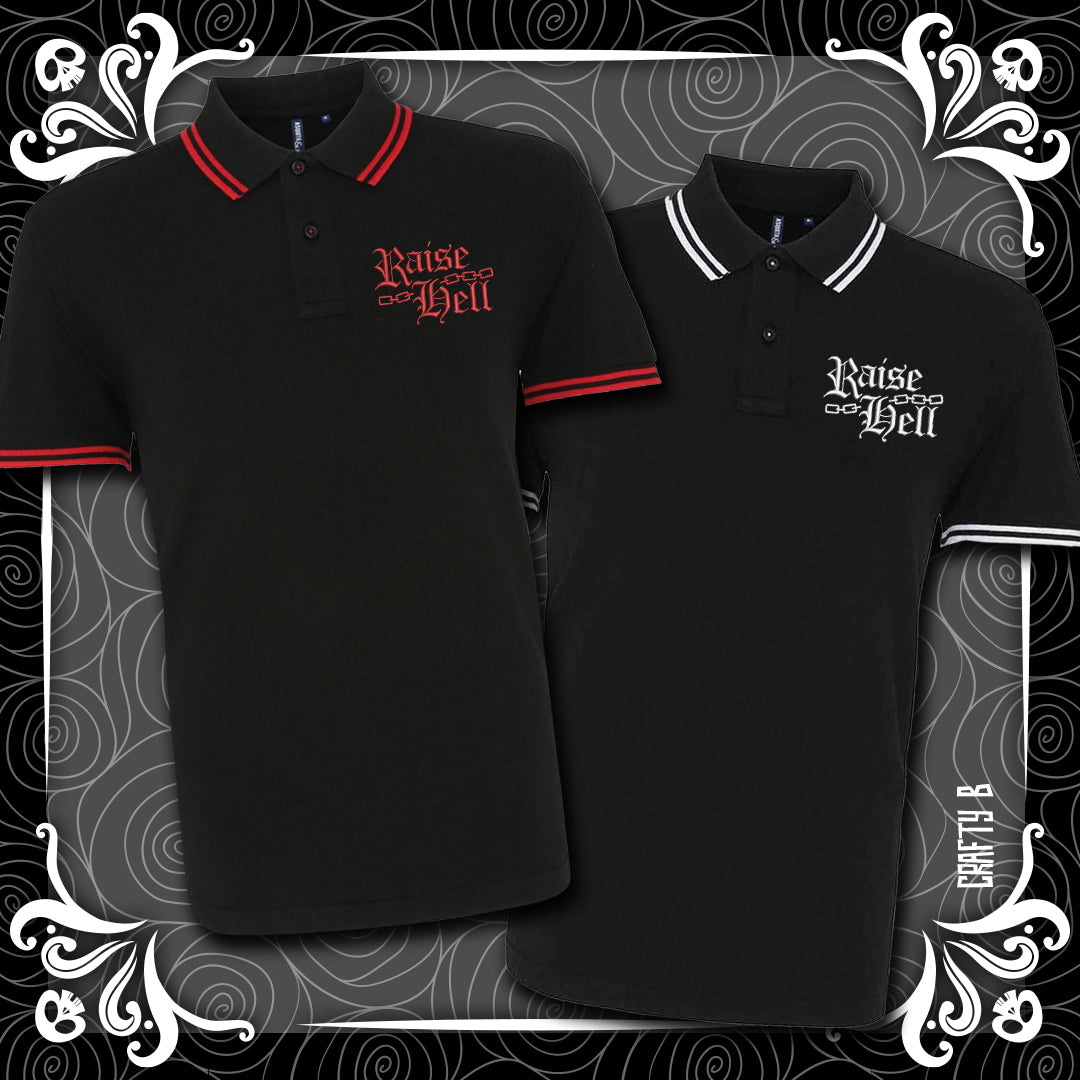 Raise Hell Tipped Polo Tee – The Crafty BurrEato